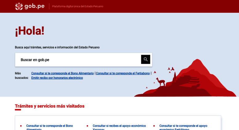 Access peru.gob.pe. Portal del Estado Peruano