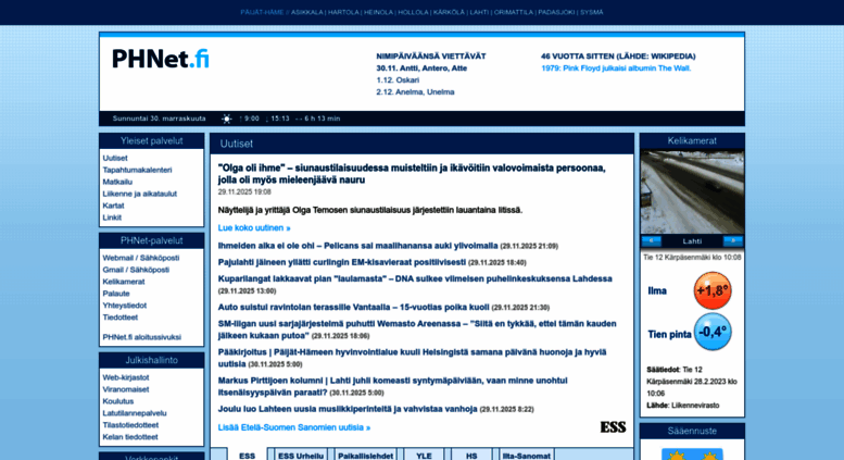 Access phnet.fi. PHNet.fi - Aloitussivusi verkossa