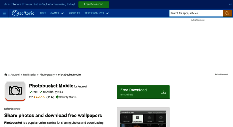 Access photobucket-mobile.en.softonic.com. Photobucket Mobile for ...