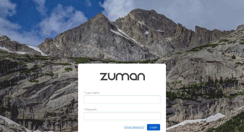 Access platform.zuman.com. Welcome to Zuman ~ Login
