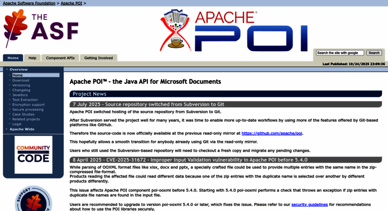 Access poi.apache.org. Apache POI - the Java API for Microsoft Documents