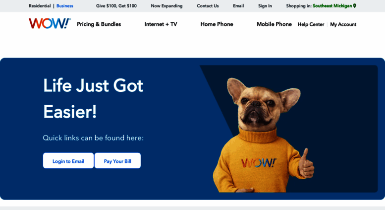 Access portal.wowway.net. Home - Welcome to WOW!