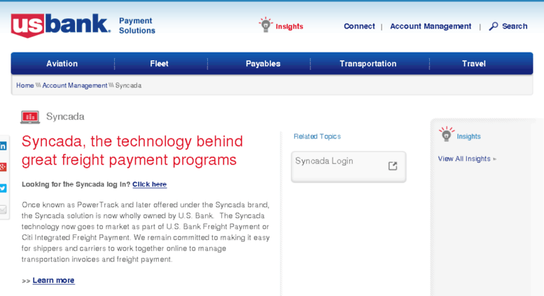 Access powertrack.com. Syncada - U.S. Bank Payment Solutions