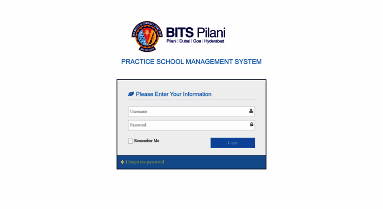 Access psd.bits-pilani.ac.in. PSMS - LOGIN