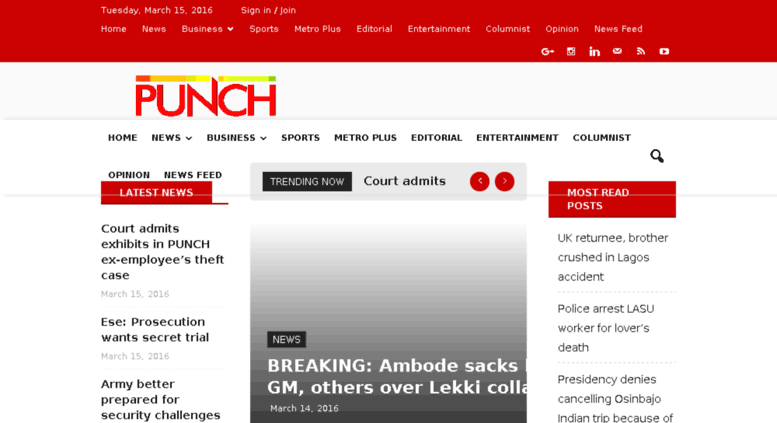 Access punchng.news. Punchng.News – The Only Nigerian News