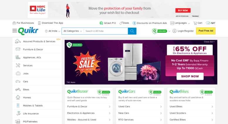 Access quiker.in. Free Classified Ads in India, Post Ads Online | Quikr ...