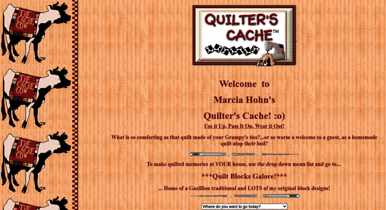 Access quilterscache.com. The Quilter's Cache - Marcia Hohn's free quilt patterns!