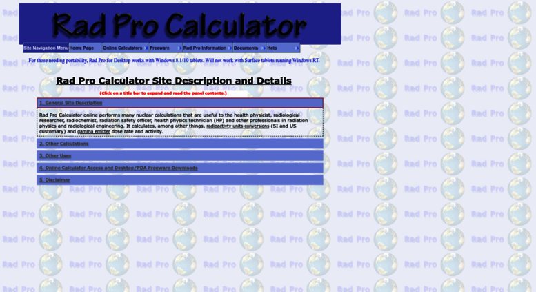 Access radprocalculator.com. Rad Pro Calculator: Online Nuclear ...