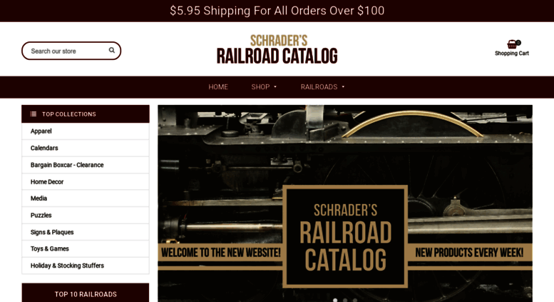 Access railroadcatalog.com. Schrader's Railroad Catalog