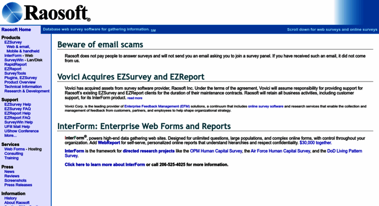 Access raosoft.com. Web survey software, online surveys, email surveys ...