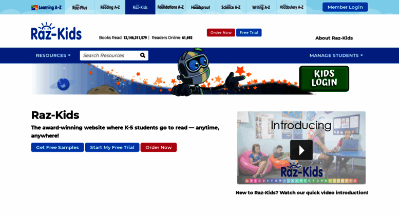 Access raz-kids.com. Raz-Kids