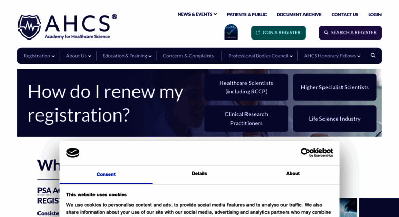 Access rccp.co.uk. The Registration Council for Clinical Physiologists