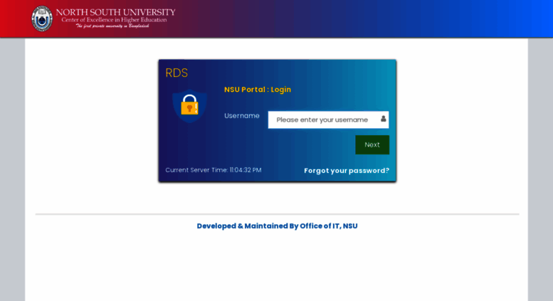 Access rds2.northsouth.edu. NSU Portal | North South University