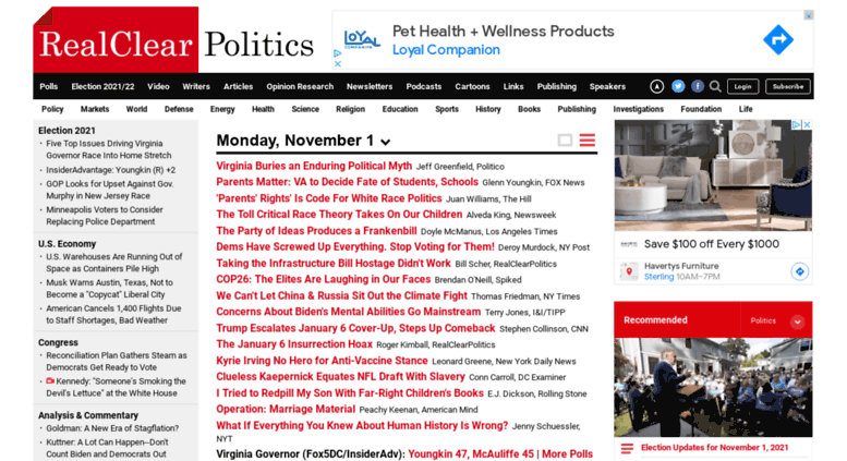 Access realclearpolitics.com. RealClearPolitics - Live Opinion, News ...