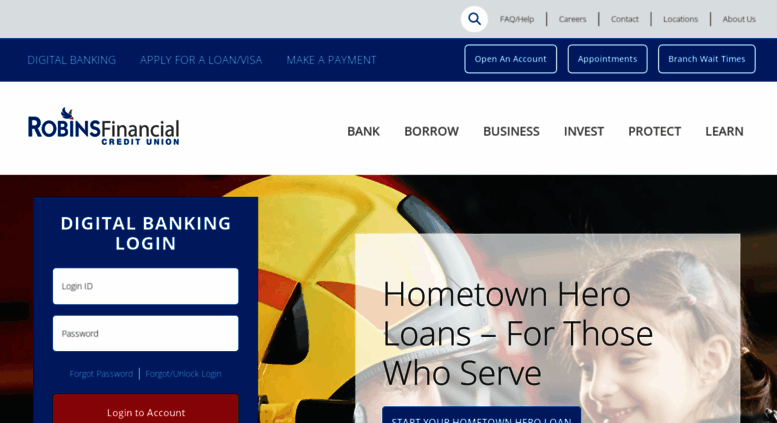 Access robinsfcu.org. Robins Financial Credit Union - Warner Robins, GA