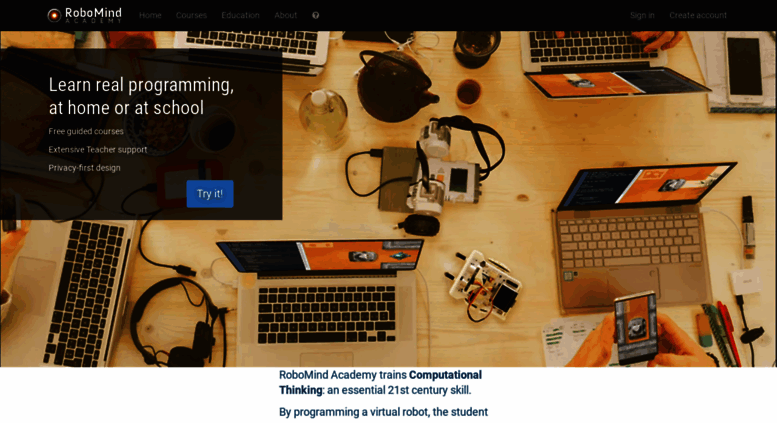 Access robomindacademy.com. RoboMind Academy - Learn To Code