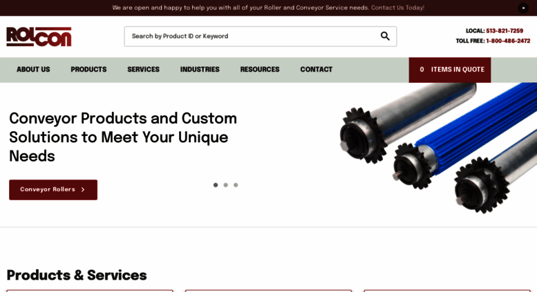 Access rolconrollers.com. Rolcon Rollers - Standard and Custom Rollers ...