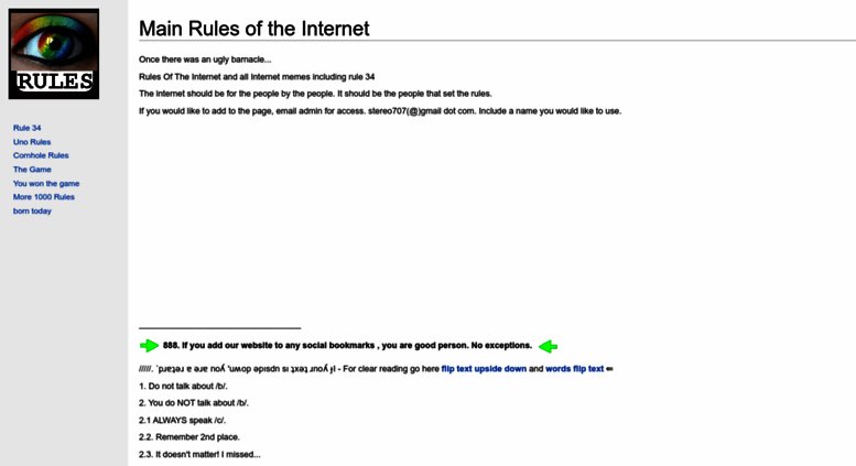 Access rulesoftheinternet.com. Rules of the Internet ...