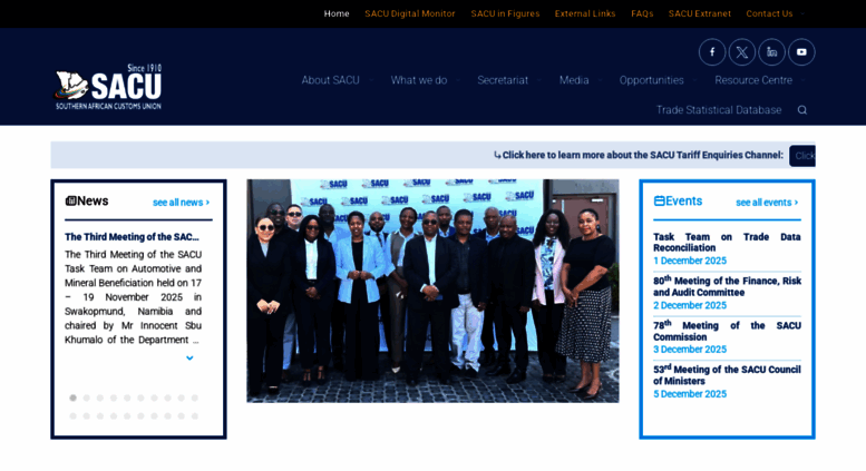 Access sacu.int. ** Welcome to the SACU Website