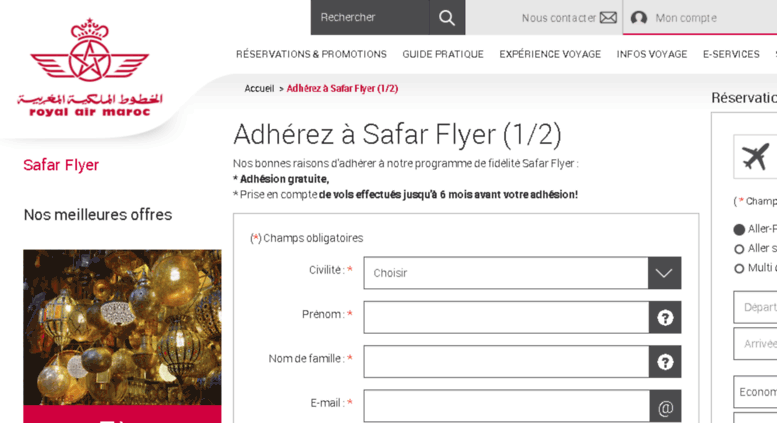 Access safarflyer.com. Safar Flyer - Royal Air Maroc