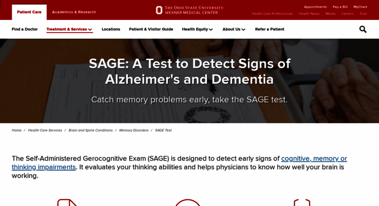Access sagetest.osu.edu. SAGE - Memory Disorders | Ohio State Medical ...