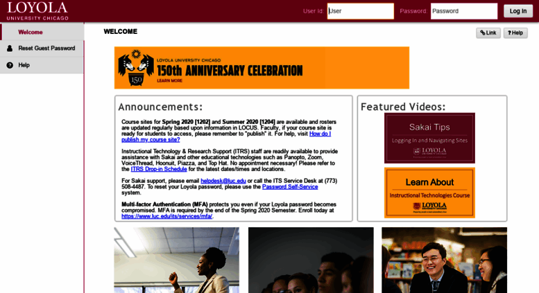 Access sakai.luc.edu. LUC Sakai : Gateway : Welcome