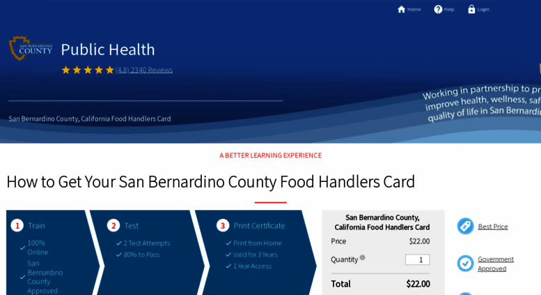 Access Sbc statefoodsafety San Bernardino CA Food Handlers Card 