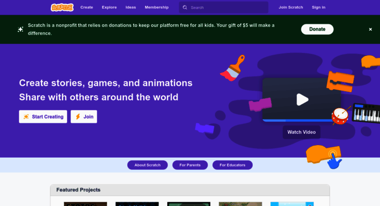 Access scratch.mit.edu. Scratch - Imagine, Program, Share