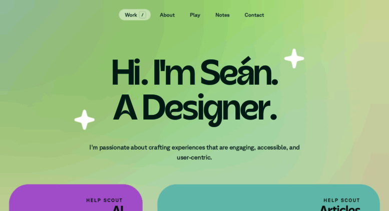 Access seanhalpin.net. Sean Halpin | Product Designer | Work