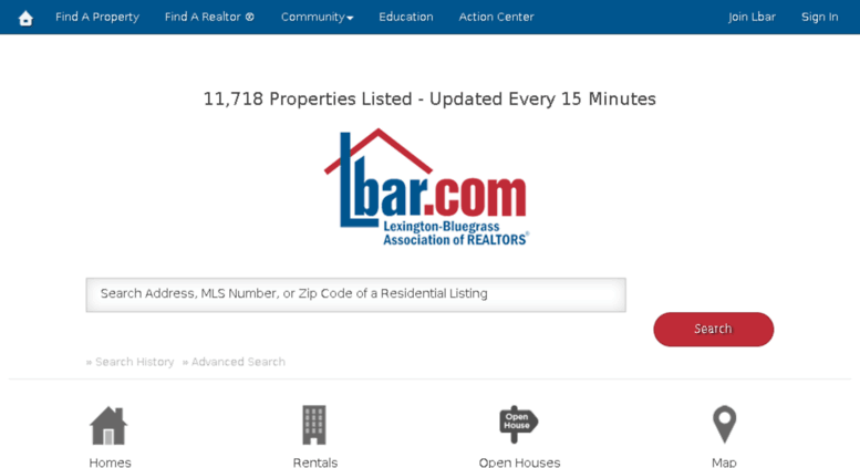 Access search.lbar.com. Lexington-Bluegrass Association of Realtors ...