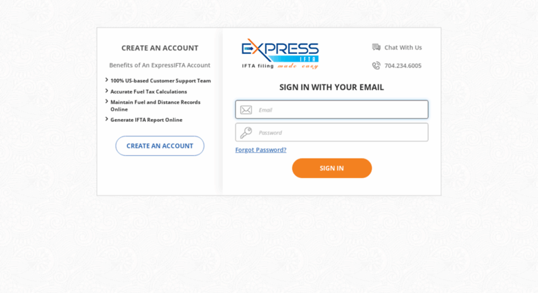 Access secure.expressifta.com. Express IFTA - Account Login
