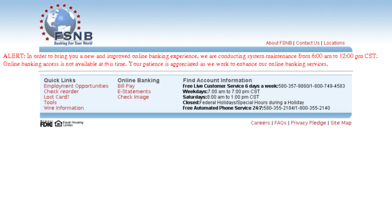 Access securebanking.fsnb.com. FSNB