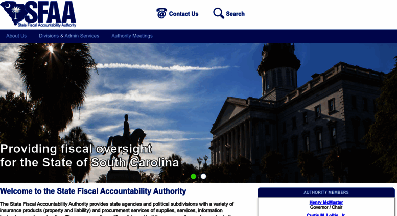 Access sfaa.sc.gov. State Fiscal Accountability Authority