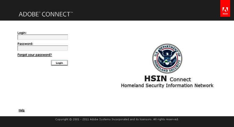 Access share.dhs.gov. Adobe Connect Central Login
