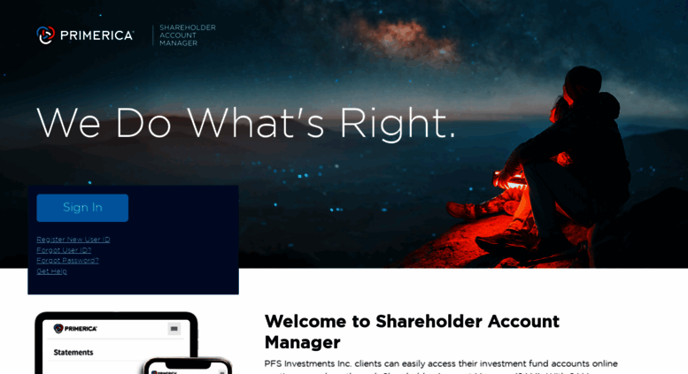 Access shareholder.primerica.com. Primerica Shareholder Services