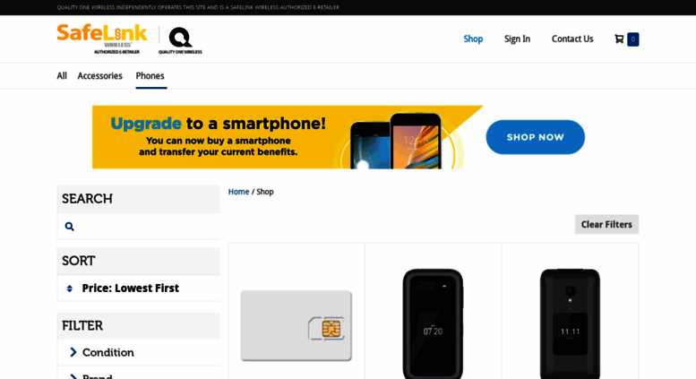 Access shop.safelinkwireless.com. SafeLink Wireless Phones