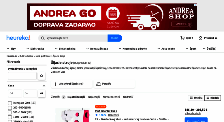 Access sijacie-stroje.heureka.sk. Šijacie stroje - Heureka.sk