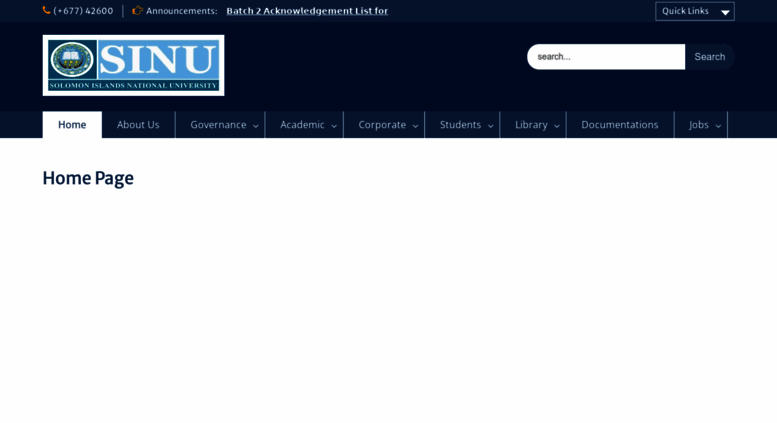 Access sinu.edu.sb. SINU – Solomon Islands National University