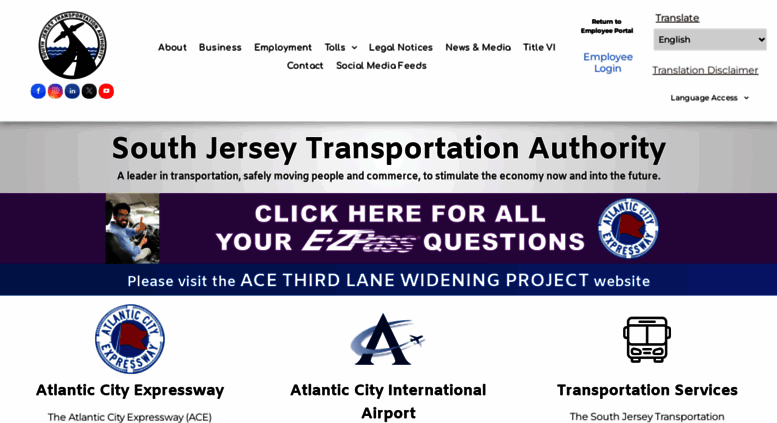 Access sjta.com. South Jersey Transportation Authority