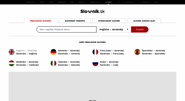 Access slovnik.azet.sk. Slovnik.sk - Prekladové slovníky