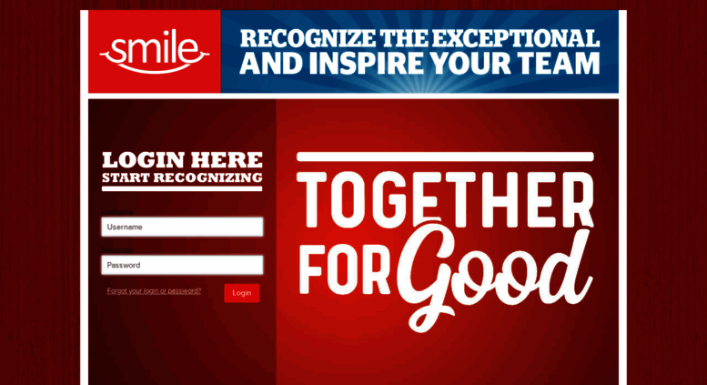 Access smile.achievers.com. Calgary Co-op Smile - Login