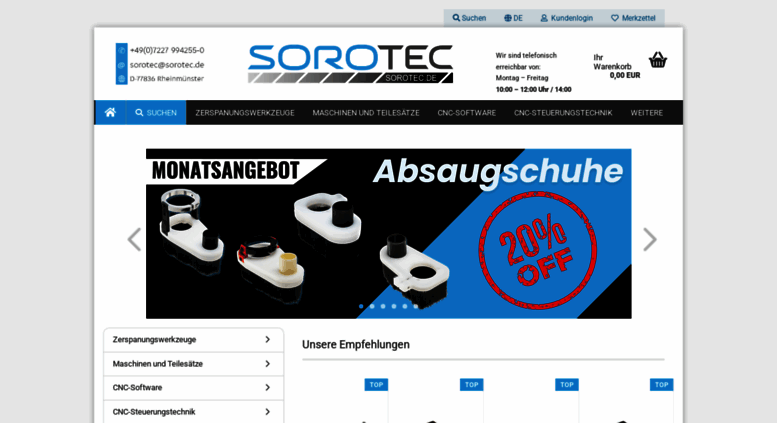 Access sorotec.de. Sorotec Online-Shop - Sorotec Online-Shop