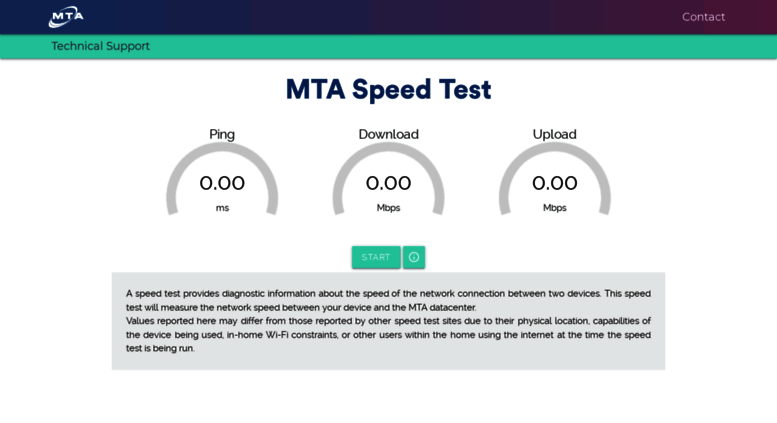 Access speedtest.mtaonline.net. MTA Speed Test