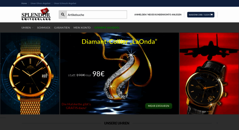 Access splendor-sa.de. Startseite neu | uhrenschweiz24.de | Exklusive ...