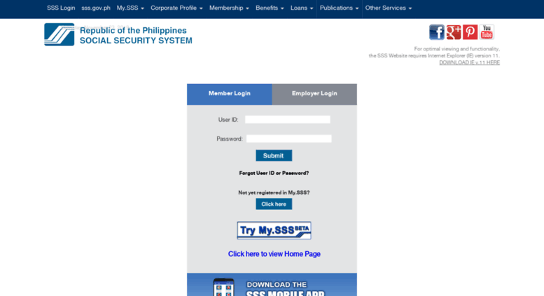 Access sss.gov.ph. Republic of the Philippines Social Security System