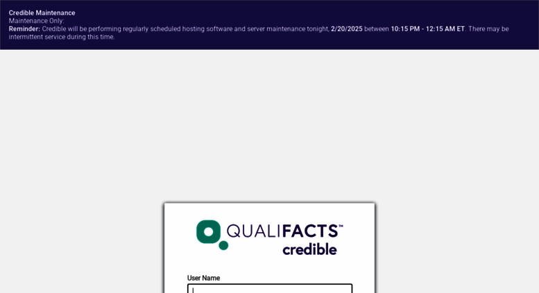 Access stage.crediblebh.com. Credible