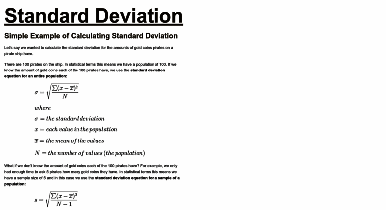 Proisrael Standard Deviation Example Simple