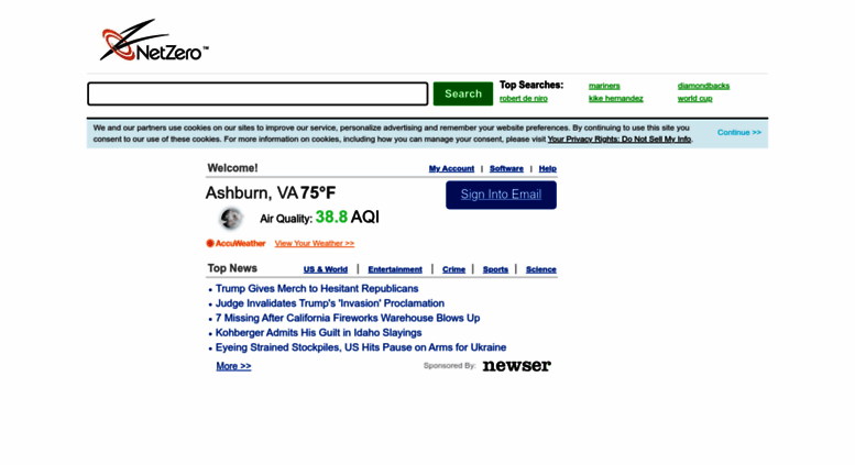 Access start.netzero.net. NetZero - My NetZero Personalized Start Page ...