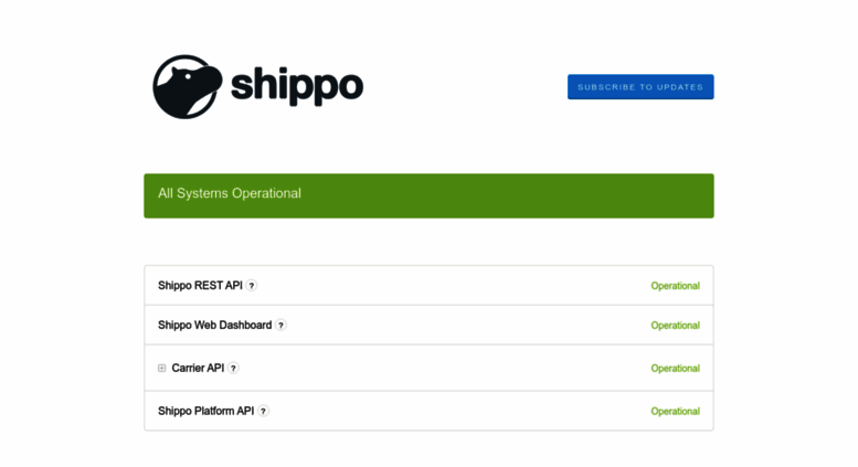Access status.goshippo.com. Shippo Status