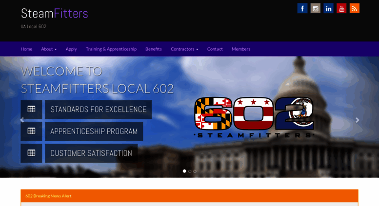 Access steamfitters-602.org. Welcome to Steamfitters UA Local 602
